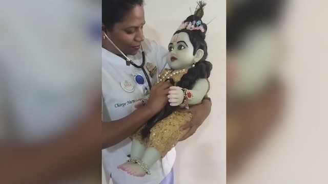 Gujarat hospital staff examine Laddu Gopal idol in viral video, draw ...