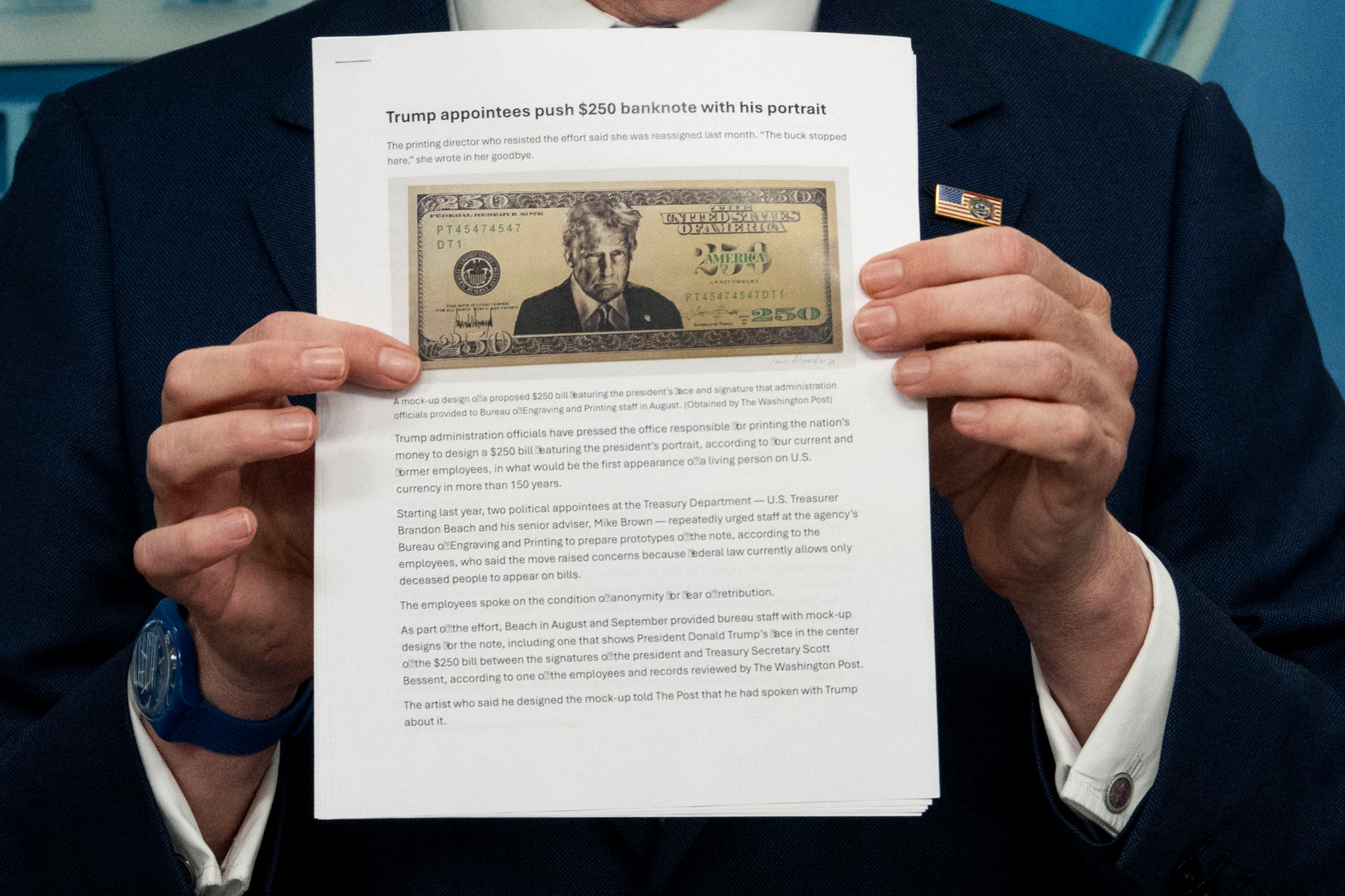 Trumps Porträt soll eine 250-Dollar-Note zieren – in China steht die ...
