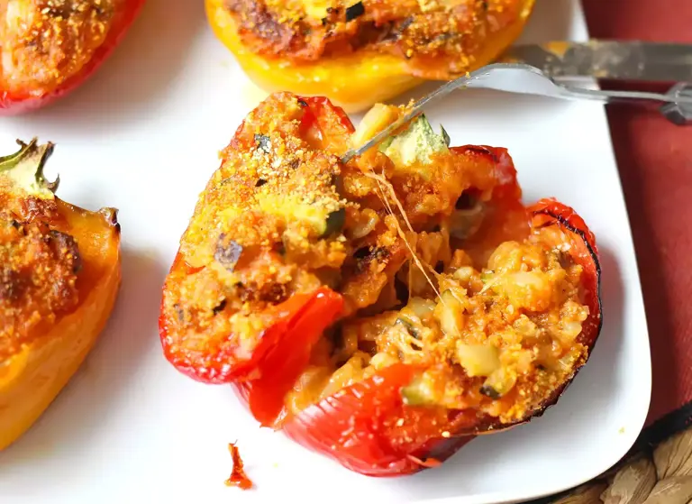Baked vegetarian stuffed peppers: The easy and tasty recipe with ...