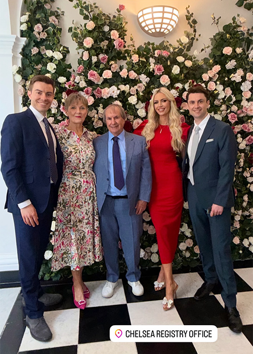 Rosanna Davison is a lady in red as hunky brother ties the knot