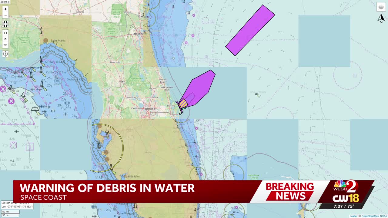 Debris hazard warning issued after rocket explosion on Florida’s Space ...