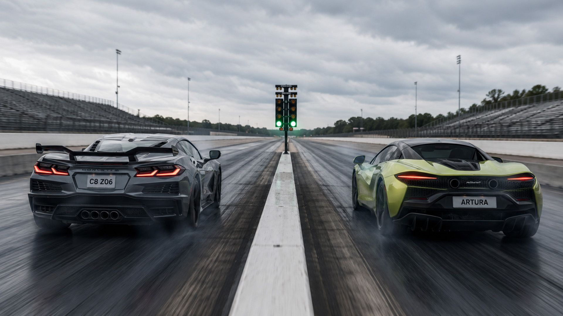 Chevrolet Corvette C8 Z06 vs McLaren Artura drag race