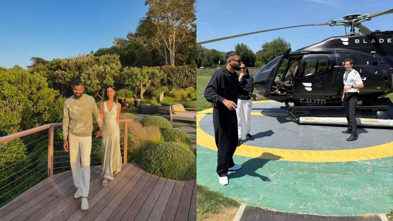 Photos Hardik Pandya and Mahieka Sharma enjoy a helicopter ride during ...