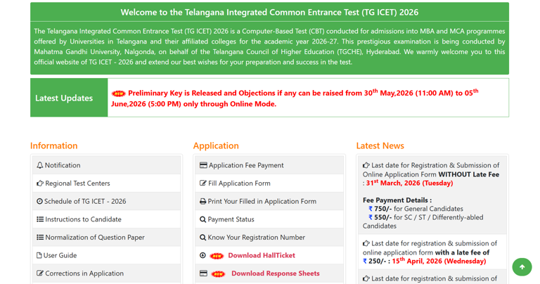 TG ICET answer key 2026 released at icet.tgche.ac.in: Direct link to ...