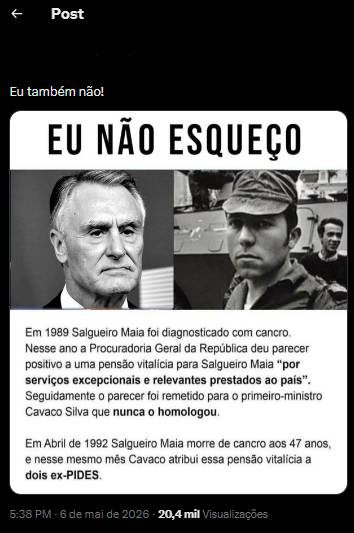 Cavaco Silva recusou pensão vitalícia a Salgueiro Maia, mas aprovou-a a ...
