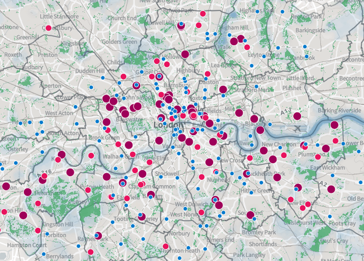 London's coolest places revealed: Map shows where to escape 40C heat