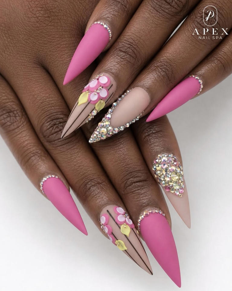 Matte pink nail designs that bring a fresh twist to colorful seasonal ...