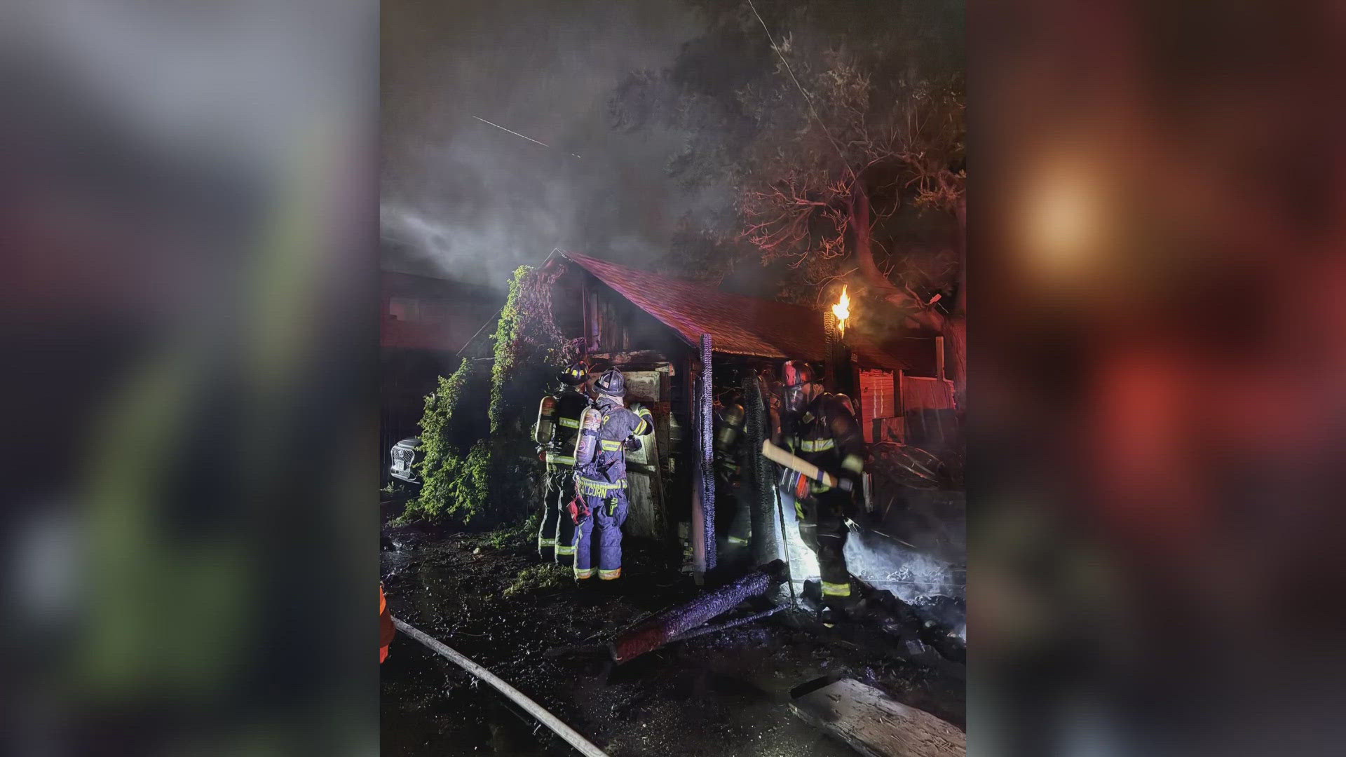 Firefighters battle garage fire in Denver
