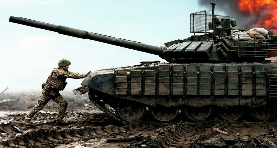 A Russian tank monster rolled out of the smoke, then Ukraine opened fire