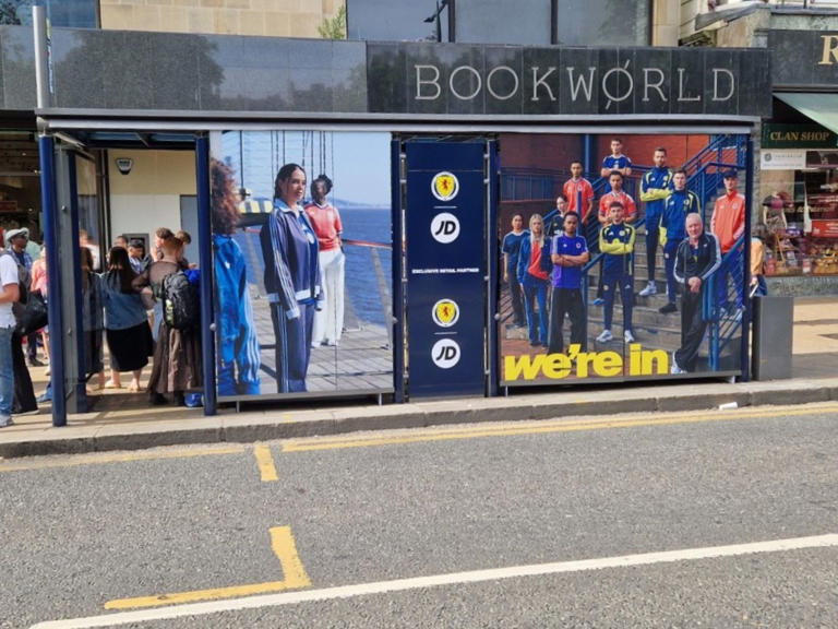 Edinburgh bus stop transformed into Scotland subs bench ahead of World Cup