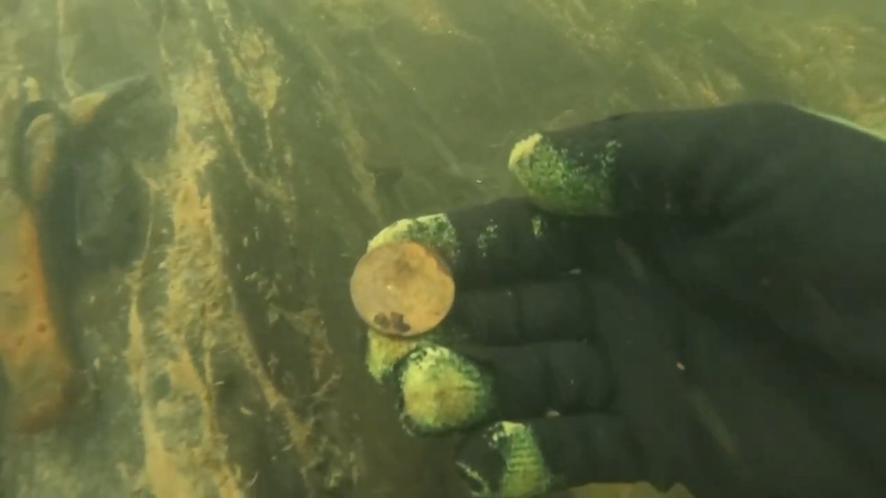 The river gave him sinkers and junk first, then a barber dime came out ...