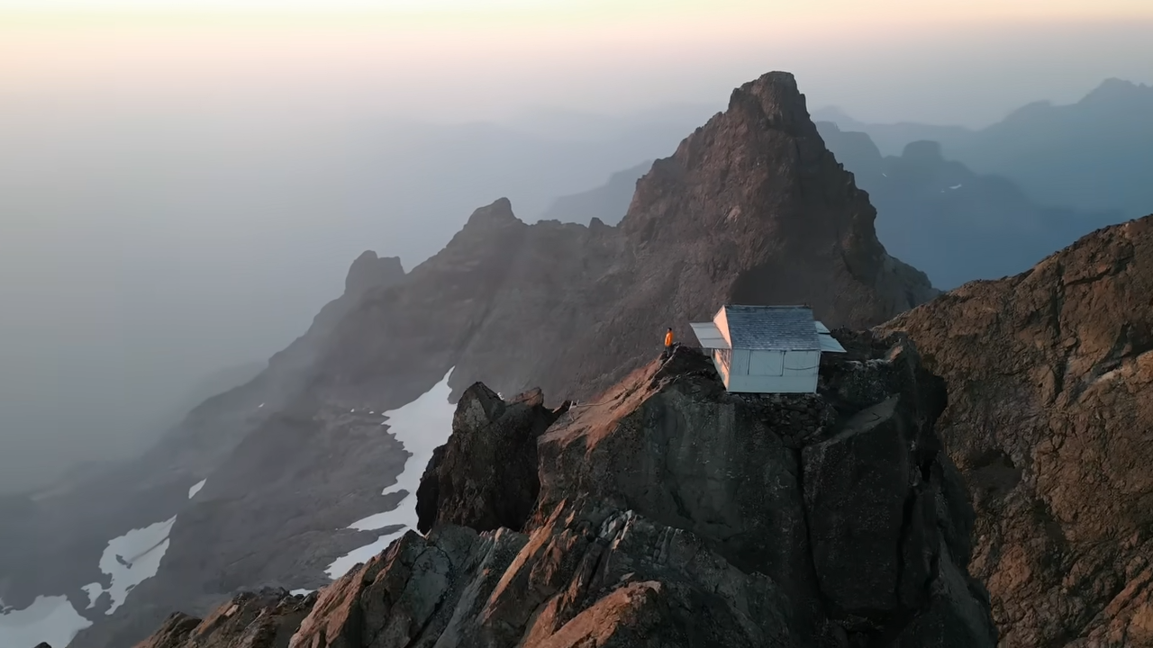 One wrong step from this cabin means a 1,000-foot fall
