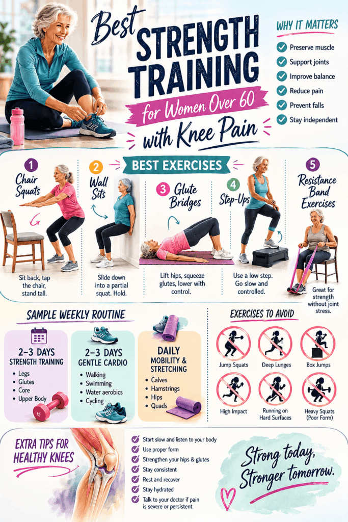 Best strength training routines for women over 60 with knee pain
