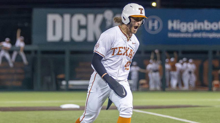 Texas starting pitcher and lineup for regional game against Holy Cross