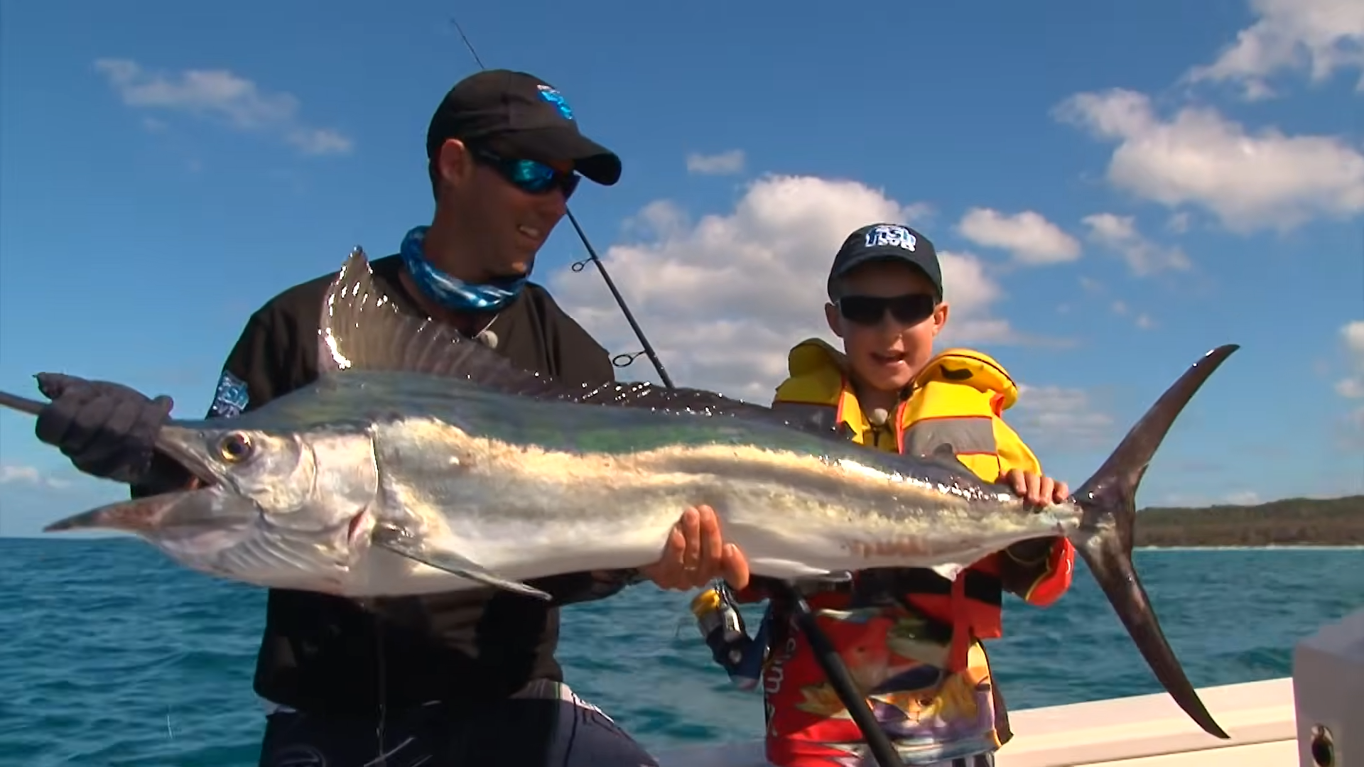 Young boy battled a marlin bigger than him