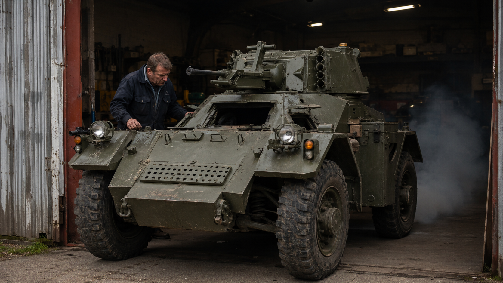 Ferret scout car won’t start until the spark finally returns