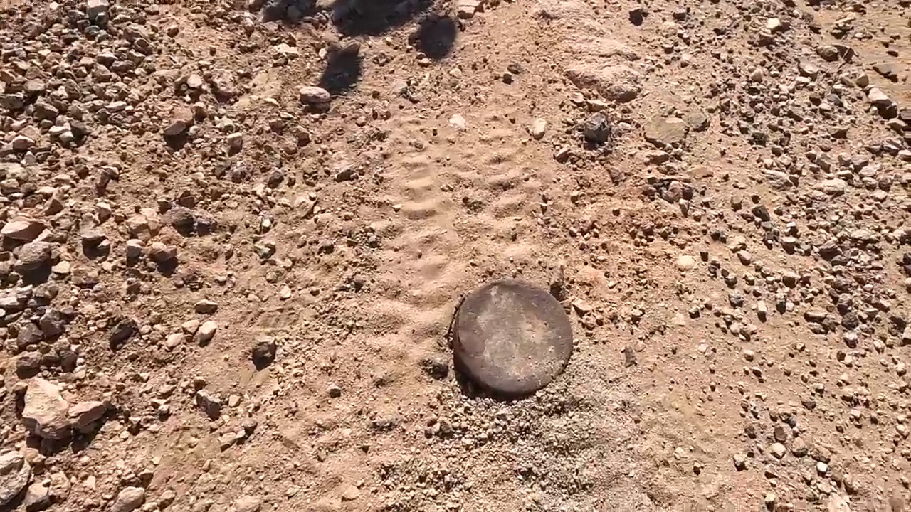 He was looking for desert mines when a WWII anti-tank mine appeared ...