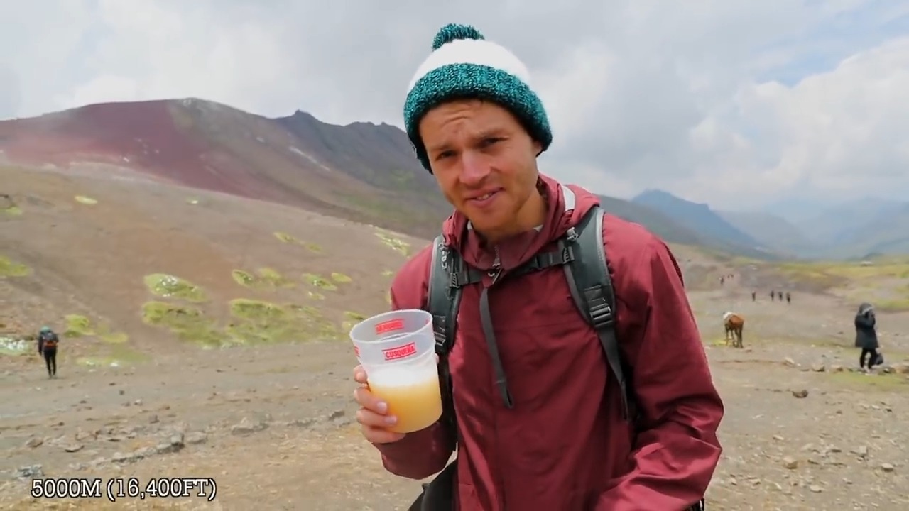 He reached 5,000 meters in Peru, then locals handed him homemade beer
