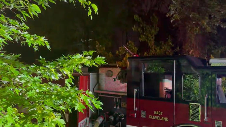 East Cleveland firefighters battle blaze on second floor of building