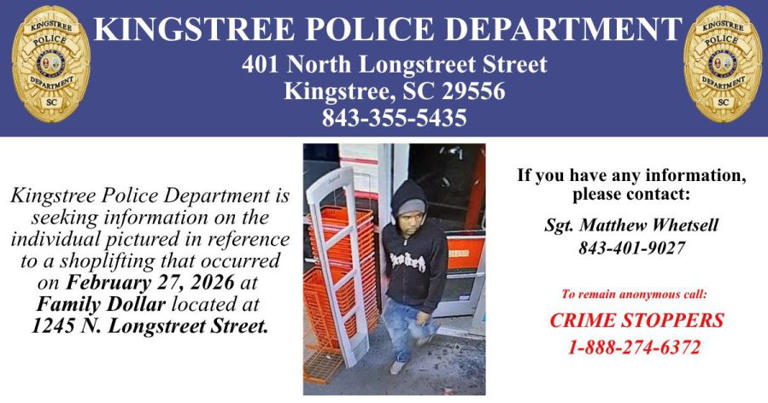 Kingstree police seeking suspects in 3 shoplifting cases