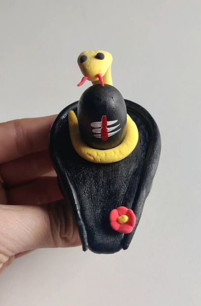 Make mini shivling with air dry clay for this Shivratri