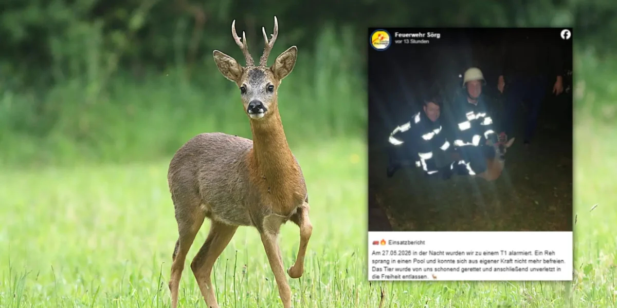 Mitten in der Nacht: Kärntner Feuerwehr musste Reh aus Pool retten