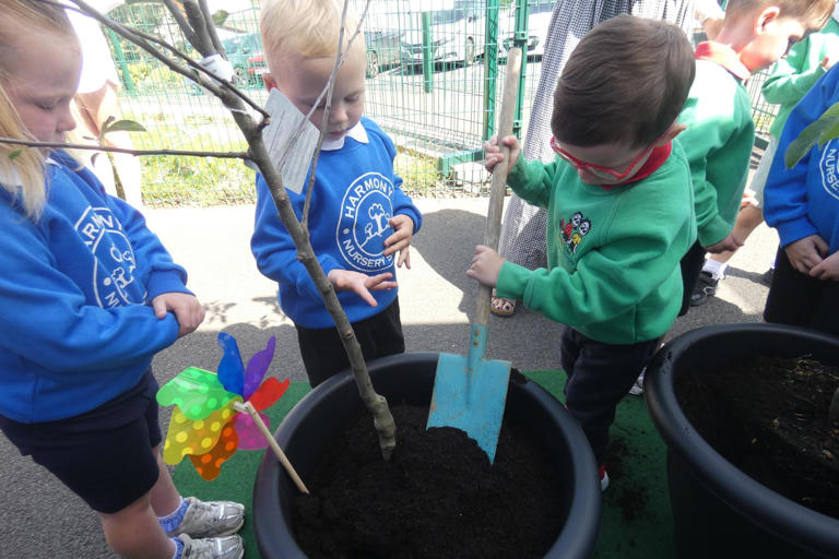 Tree planting celebrates partnership between Holy Child Nursery School ...