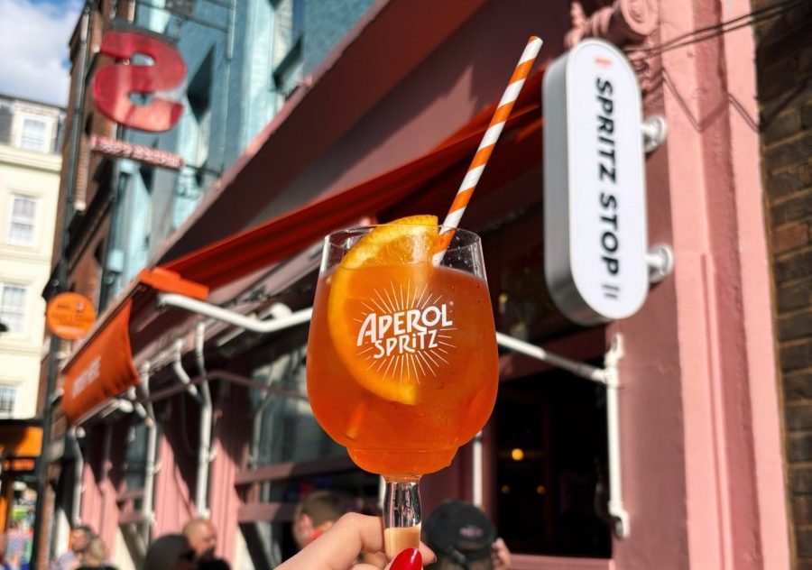Simmons in London has a 'bargain' £5 Aperol and Hugo Spritz window