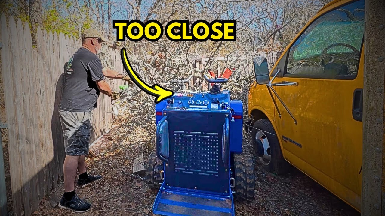 Survived Dangerous Tree Accident With Mini Skid Machine