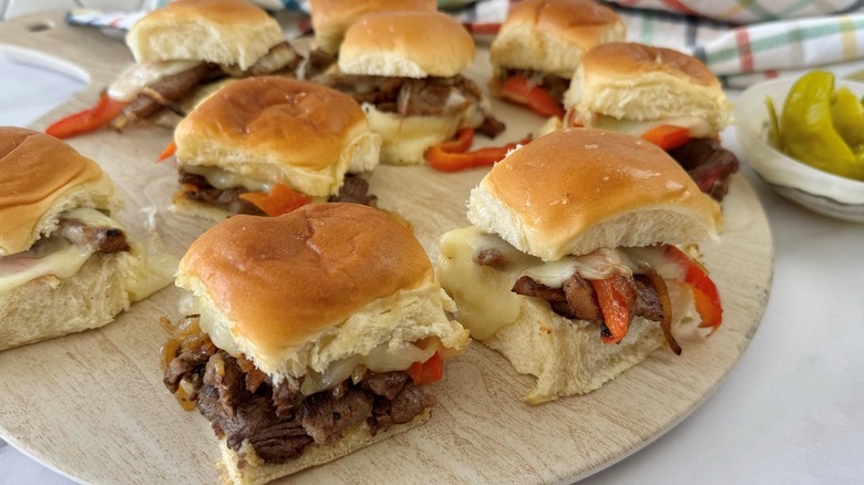 Philly cheesesteak-style sliders recipe