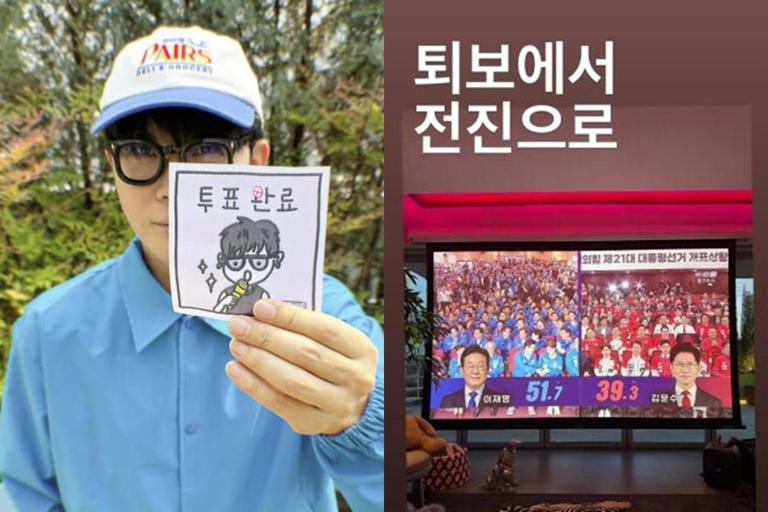 [속보] ‘李 지지’ 이승환, 빨간옷 입고 투표… 사진 확산