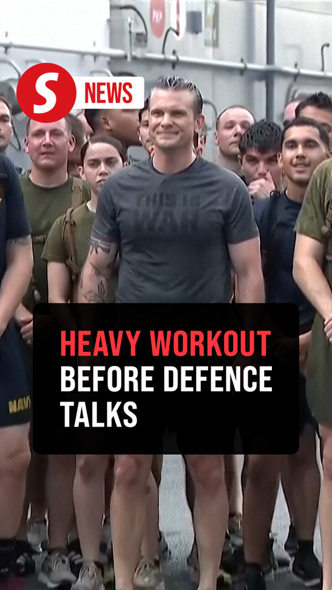 Hegseth touches down, first activity is exercise with troops in Singapore