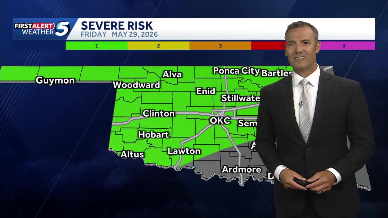 Friday May 29, 2026: Hot, low risk today