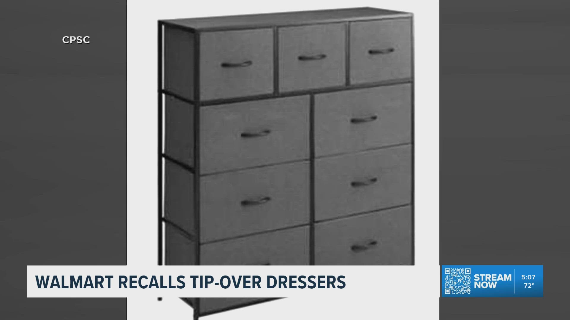 Walmart recalls Mainstays dressers over tip-over hazard