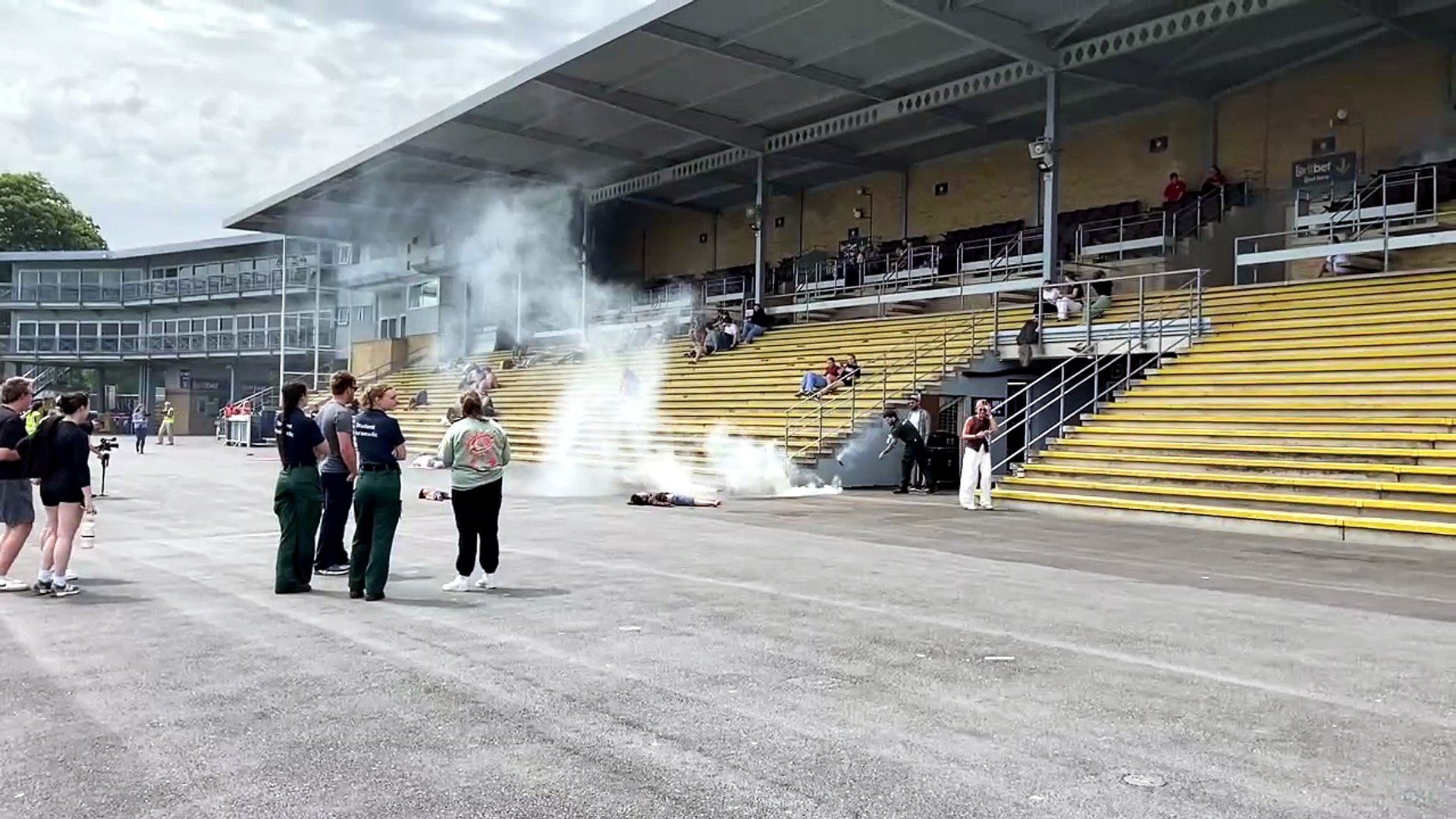 Paramedic students take part in disaster simulation at Newton Abbot ...