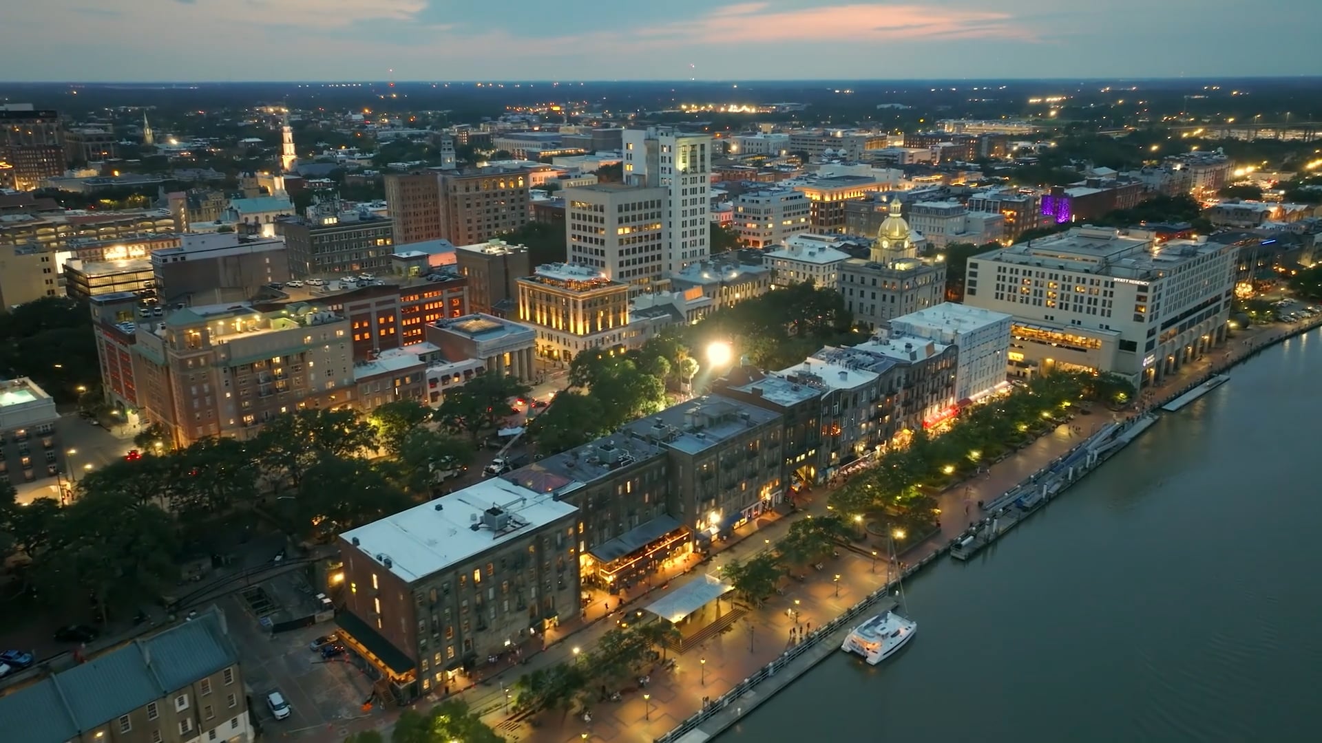Drone captures the historic charm of Savannah, Georgia