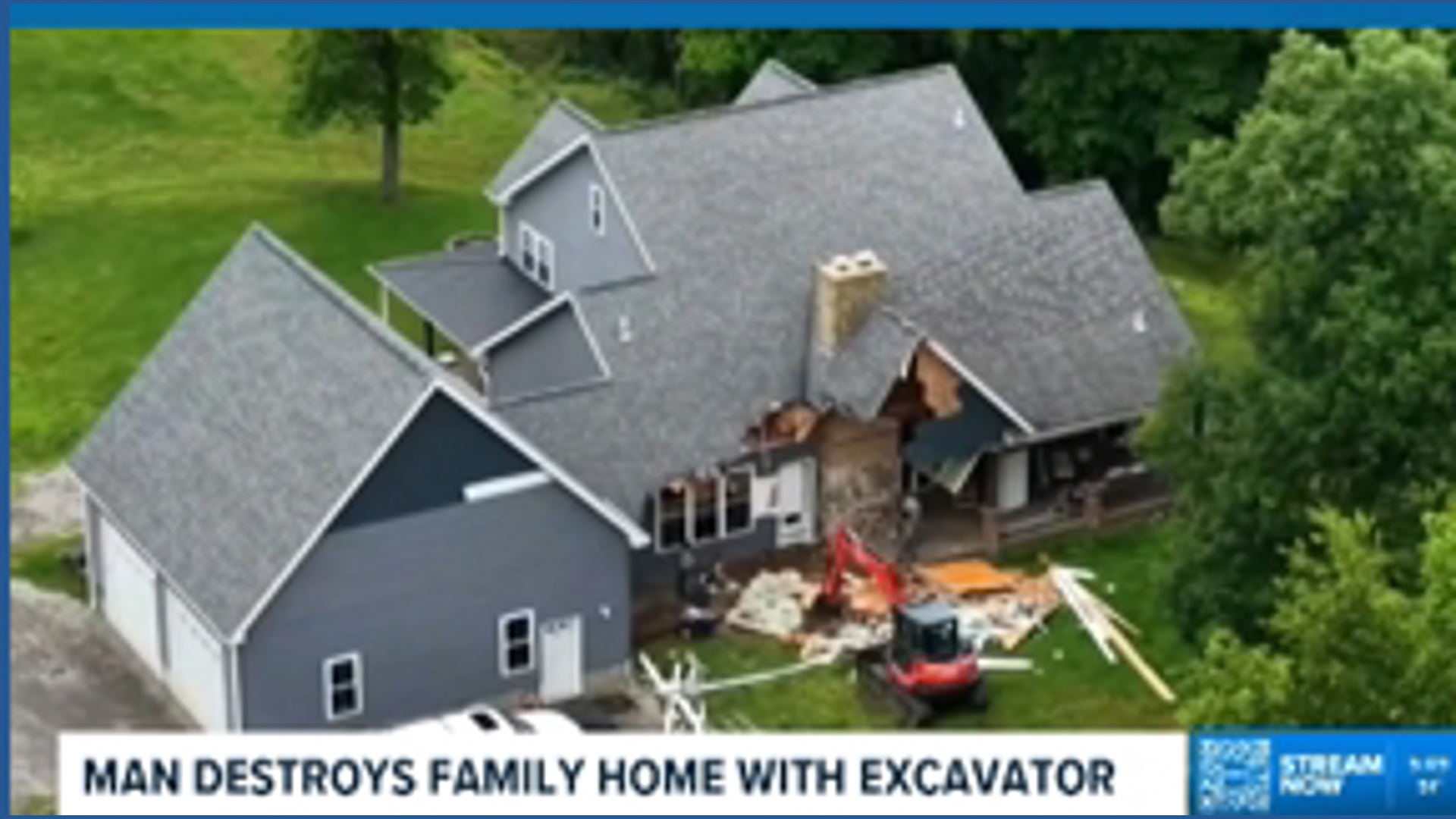 Pennsylvania man accused of tearing down family home with excavator