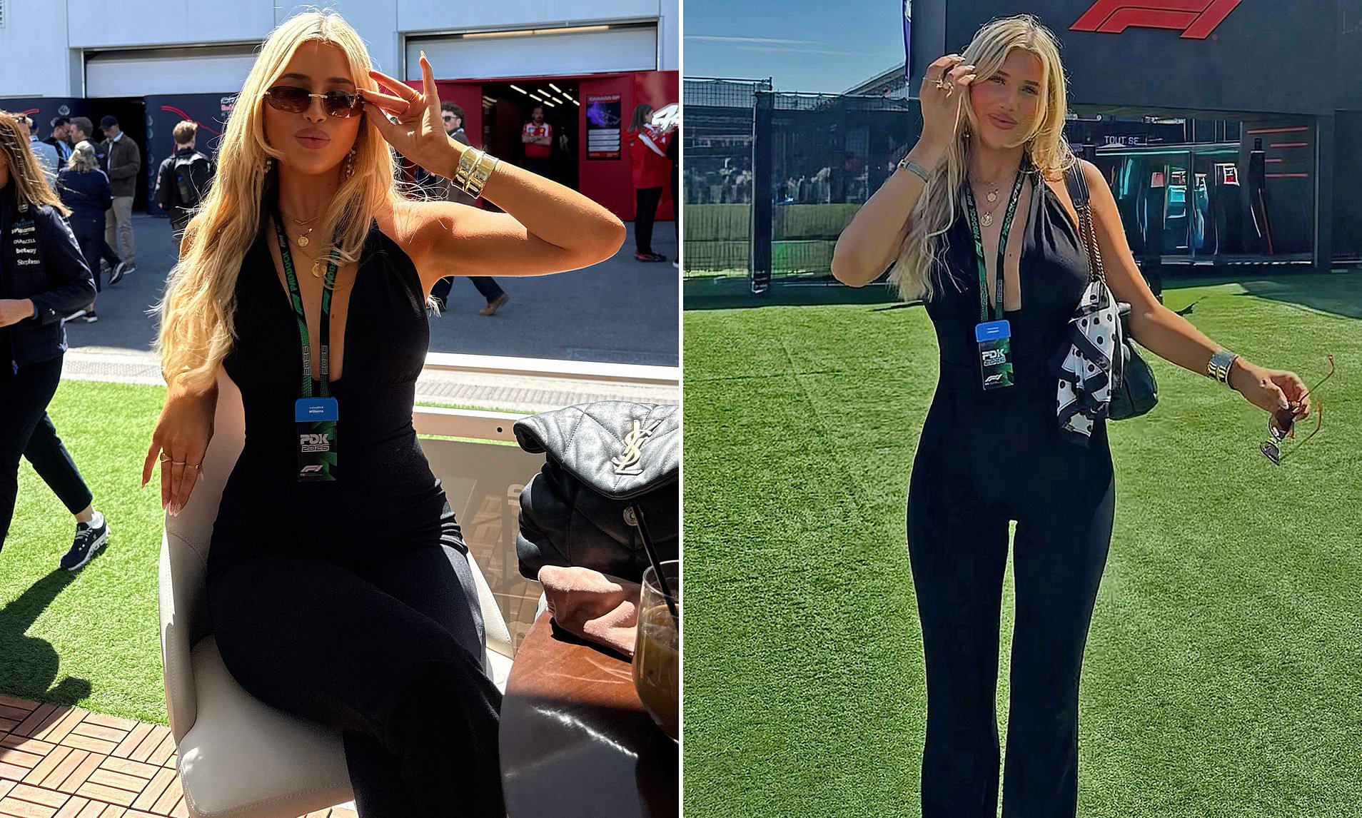 Phoebe Kay looks incredible in a plunging jumpsuit at the Montreal ...