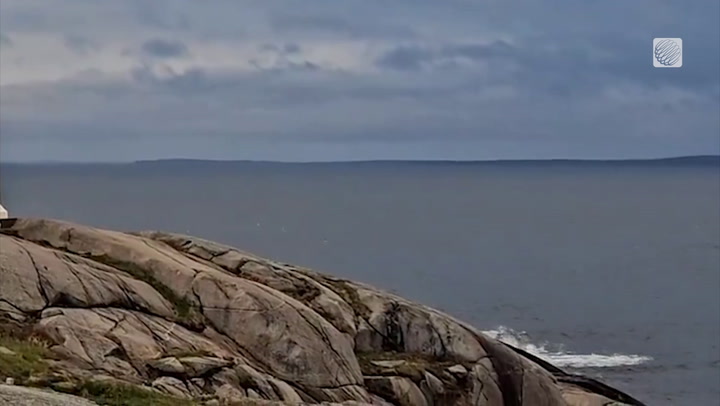 A cool, cloudy afternoon down at Peggy's Cove in Nova Scotia