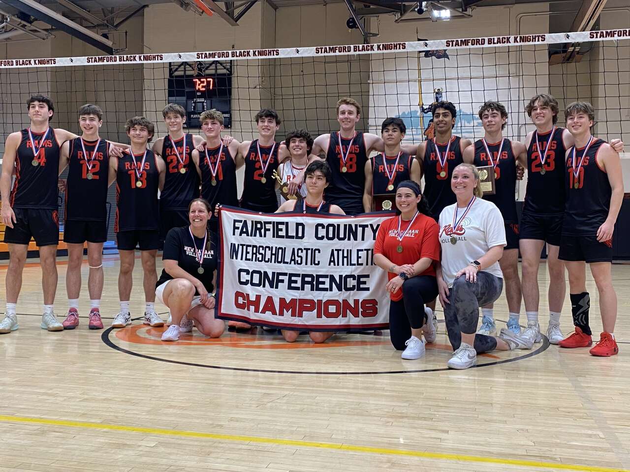 New Canaan boys volleyball sweeps Ridgefield to defend its FCIAC ...