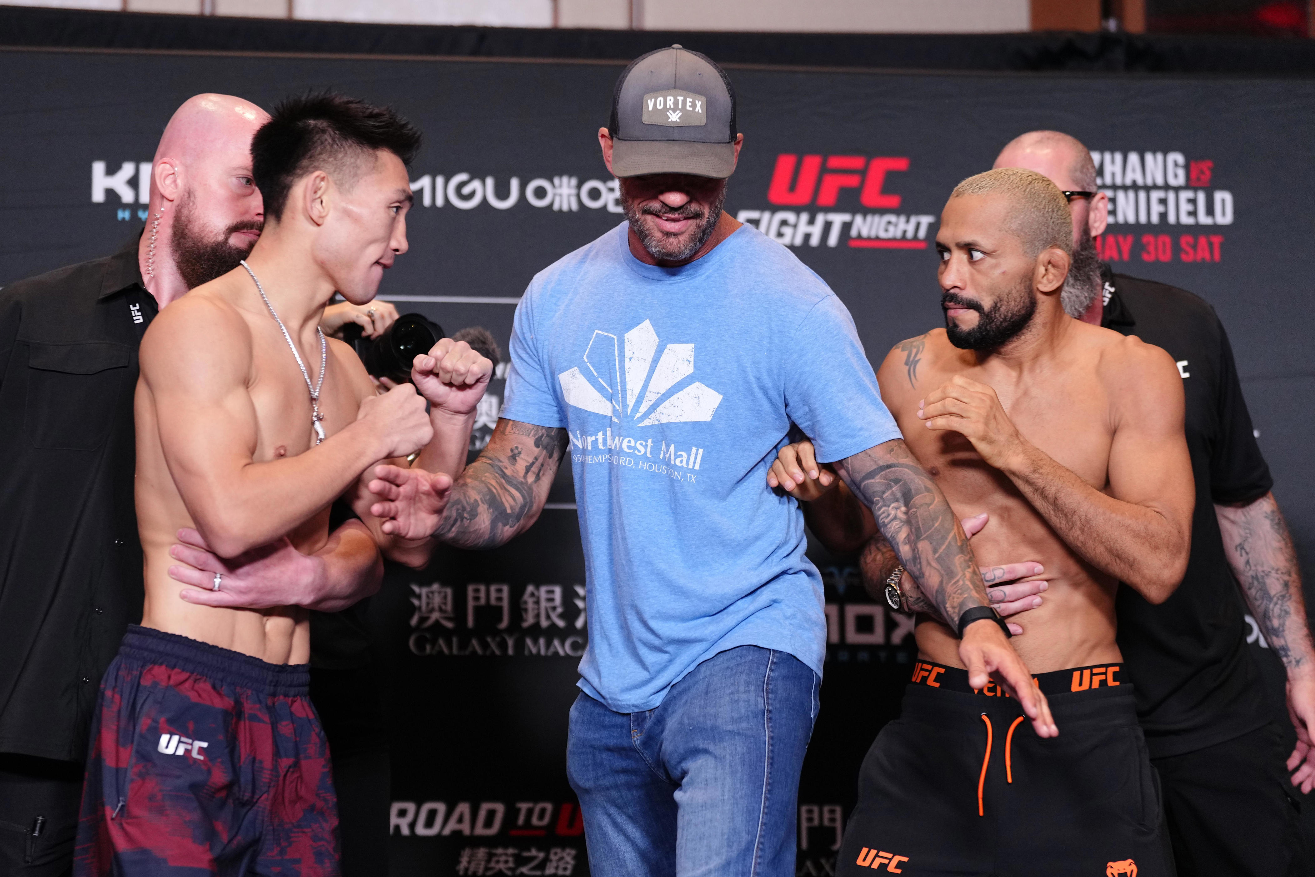 UFC Macau face-offs: Officials break things up after Song Yadong steps ...