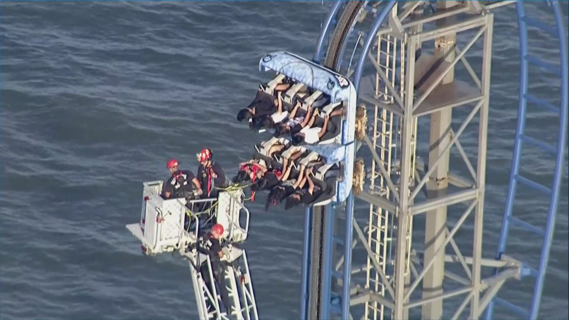 Riders rescued from roller coaster after being stuck for hours