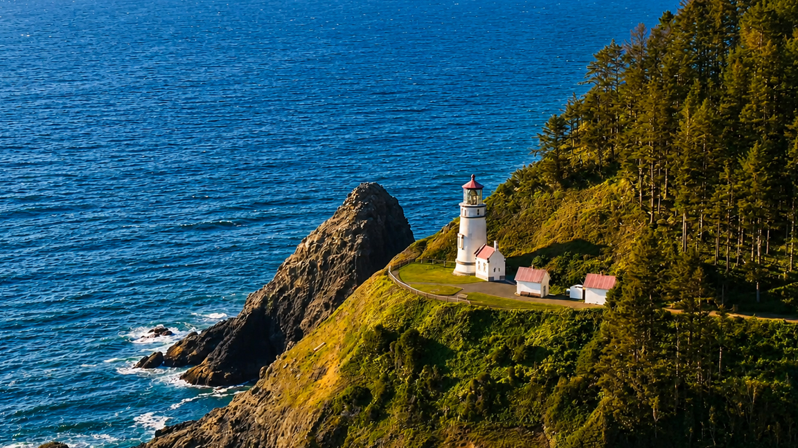 Hidden between forests and cliffs lies a forgotten lighthouse