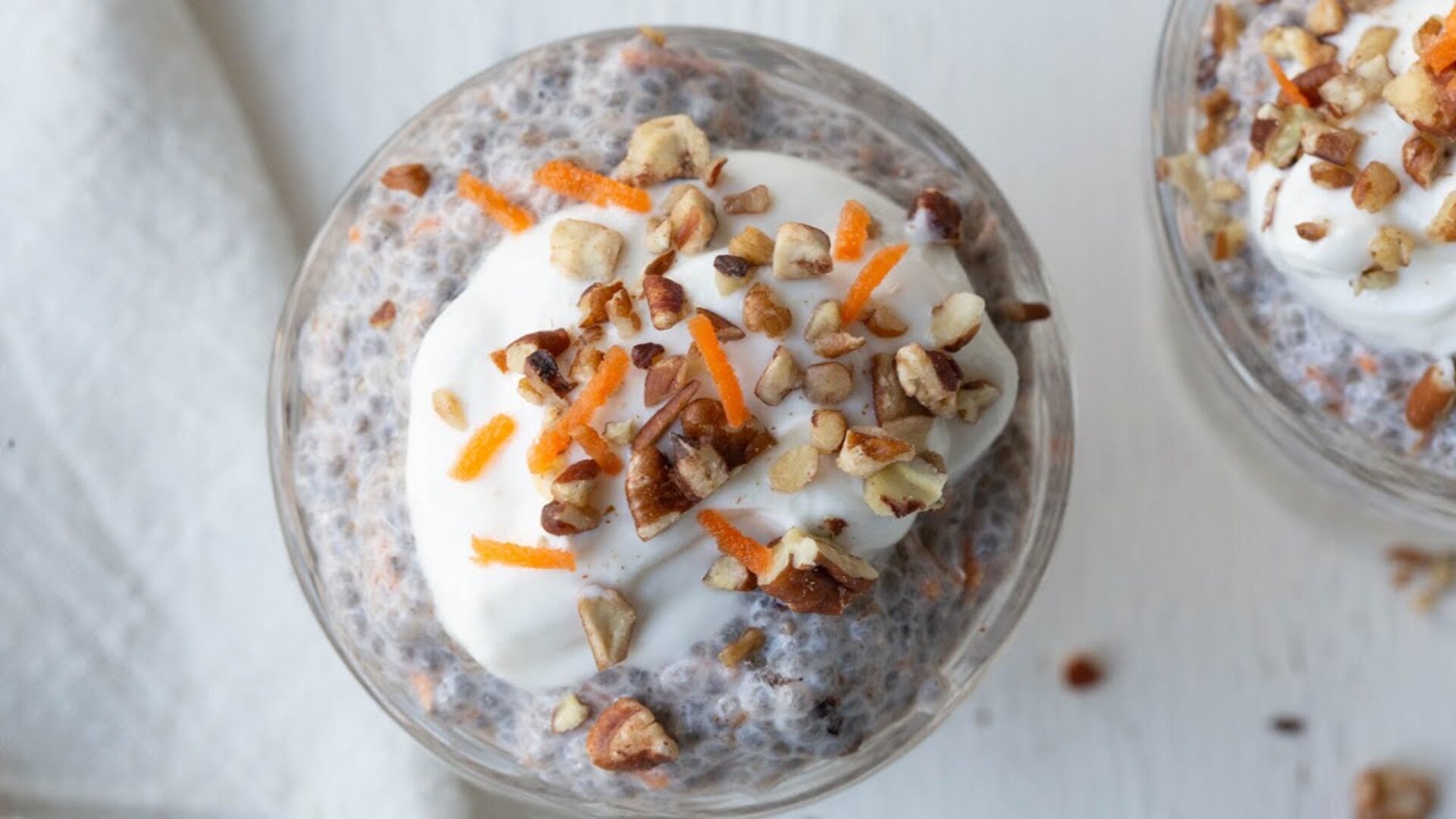 Carrot cake chia pudding with Greek yogurt frosting recipe