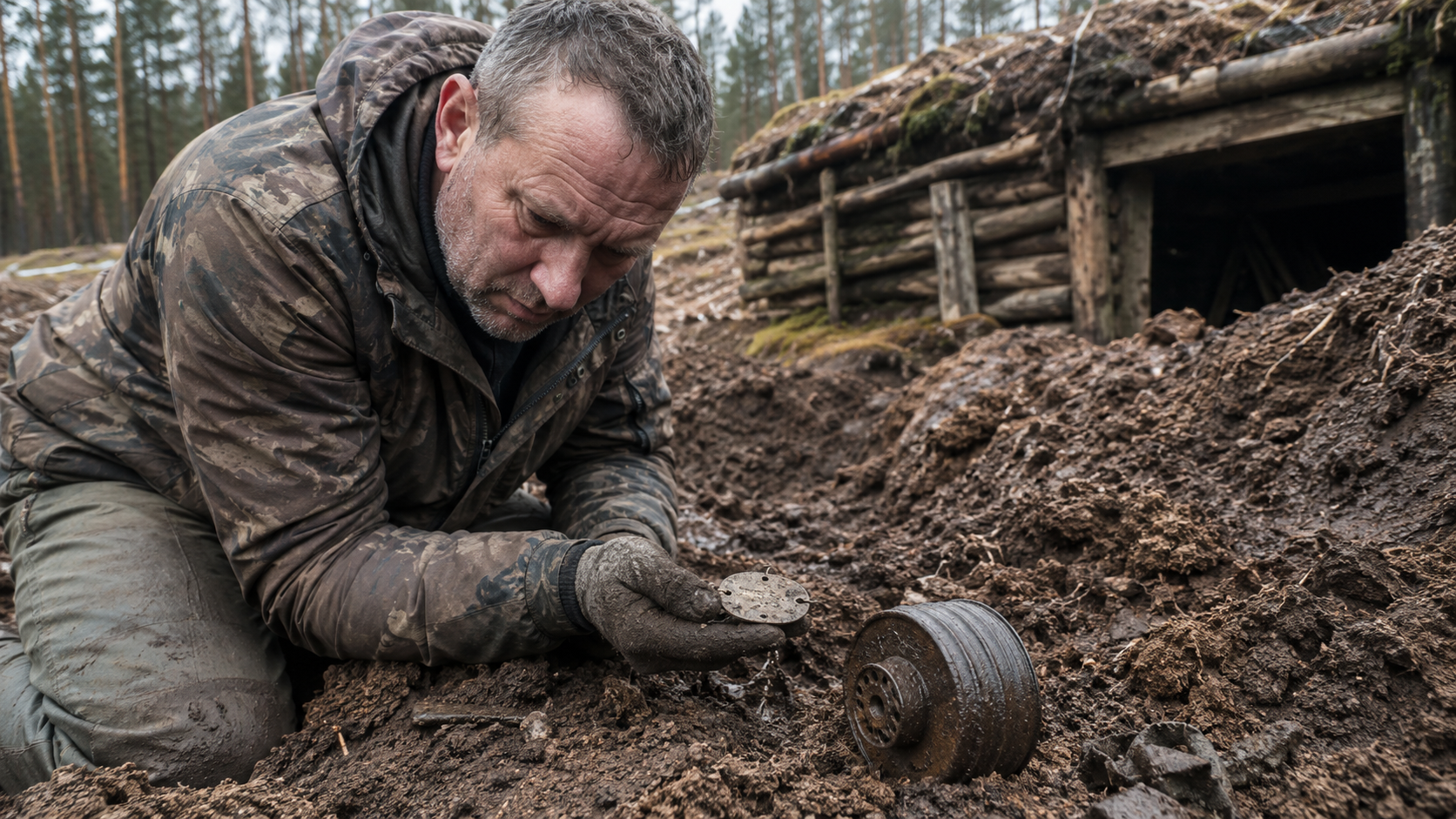 31 German rifle grenades revealed a hidden WWII battery