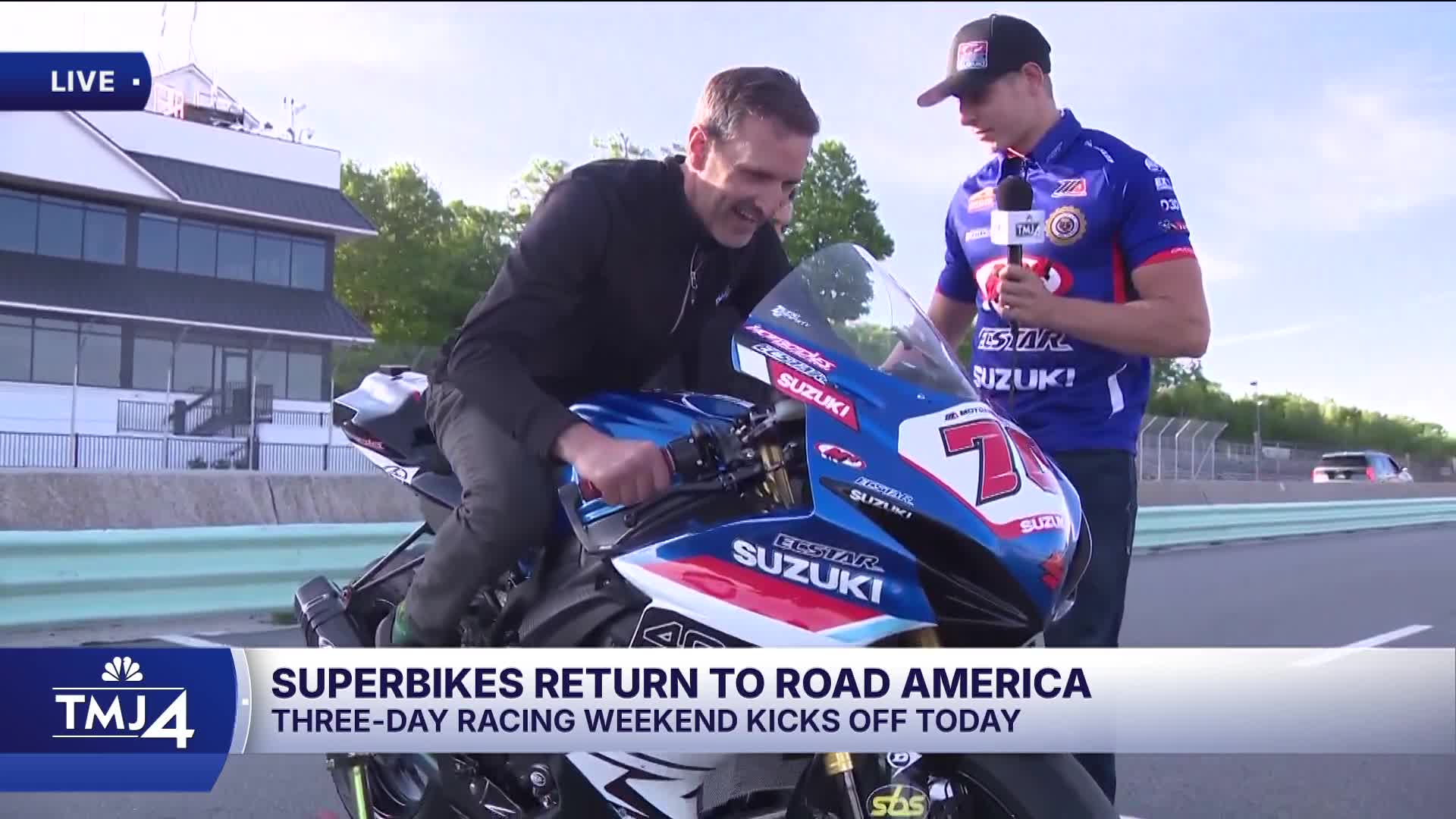 TMJ4’s Kidd O’Shea hops on motorcycle ahead of MotoAmerica superbikes ...