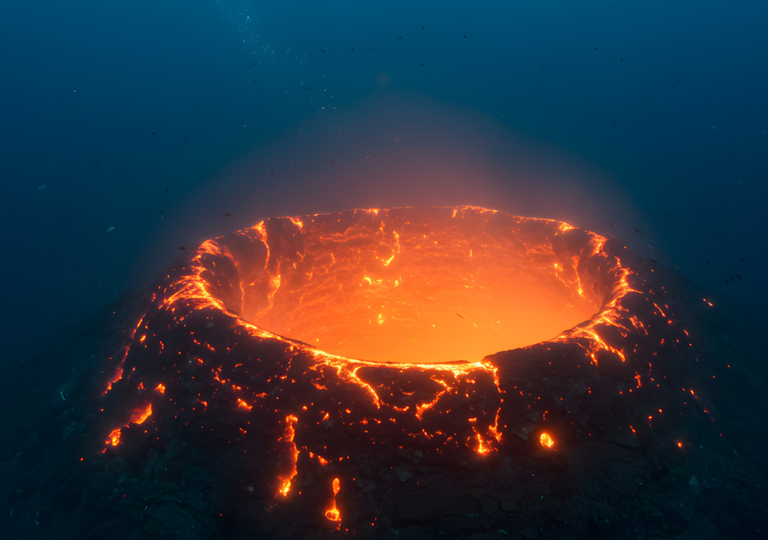 Hay una gigantesca caldera volcánica escondida bajo el océano que mide ...