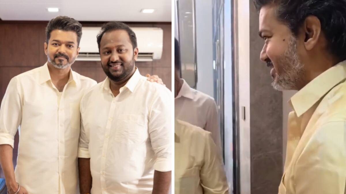 Watch: Vijay spotted in rare traditional look at manager Jagadish’s ...