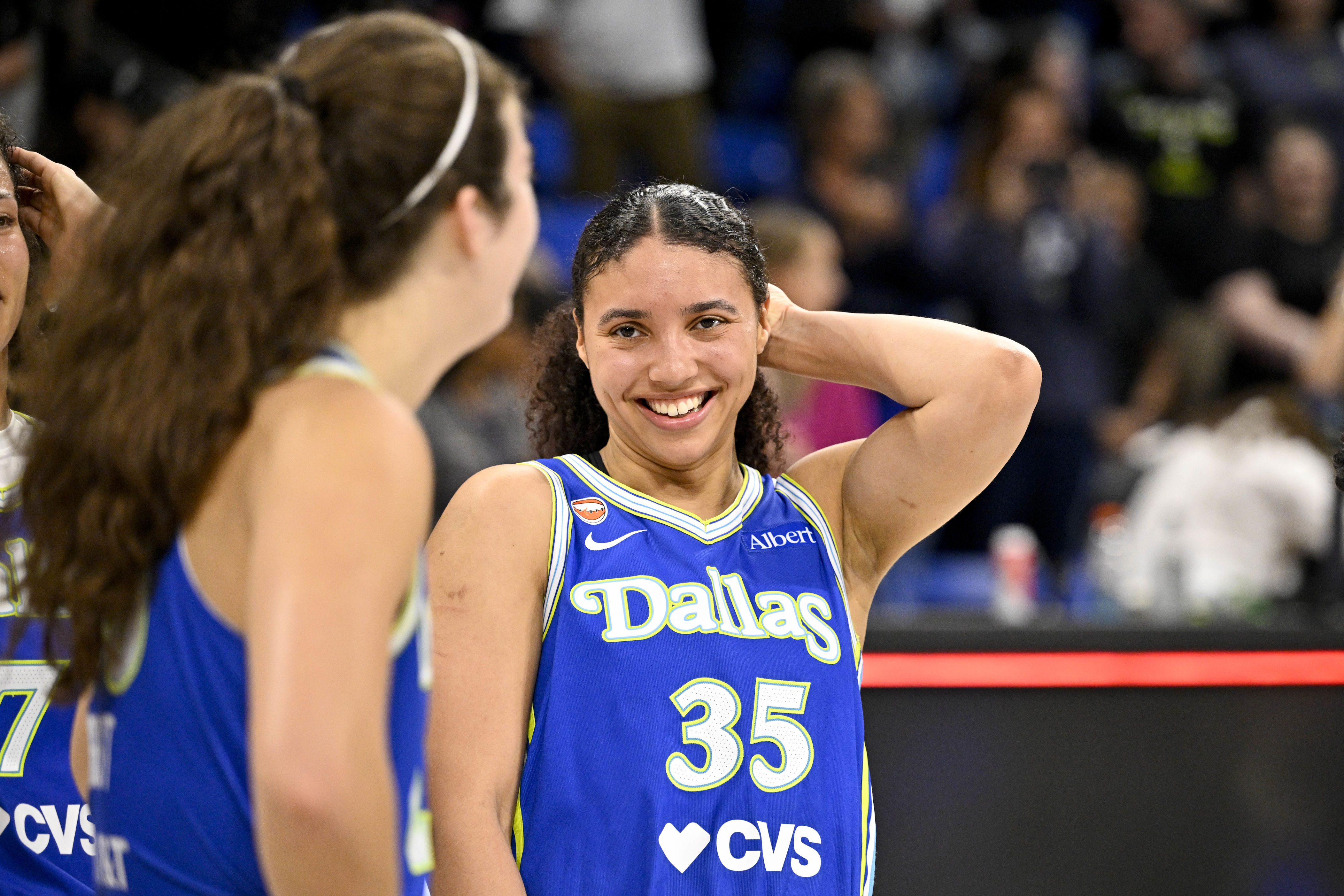 Azzi Fudd all smiles, dance moves before first start, Wings’ win over ...