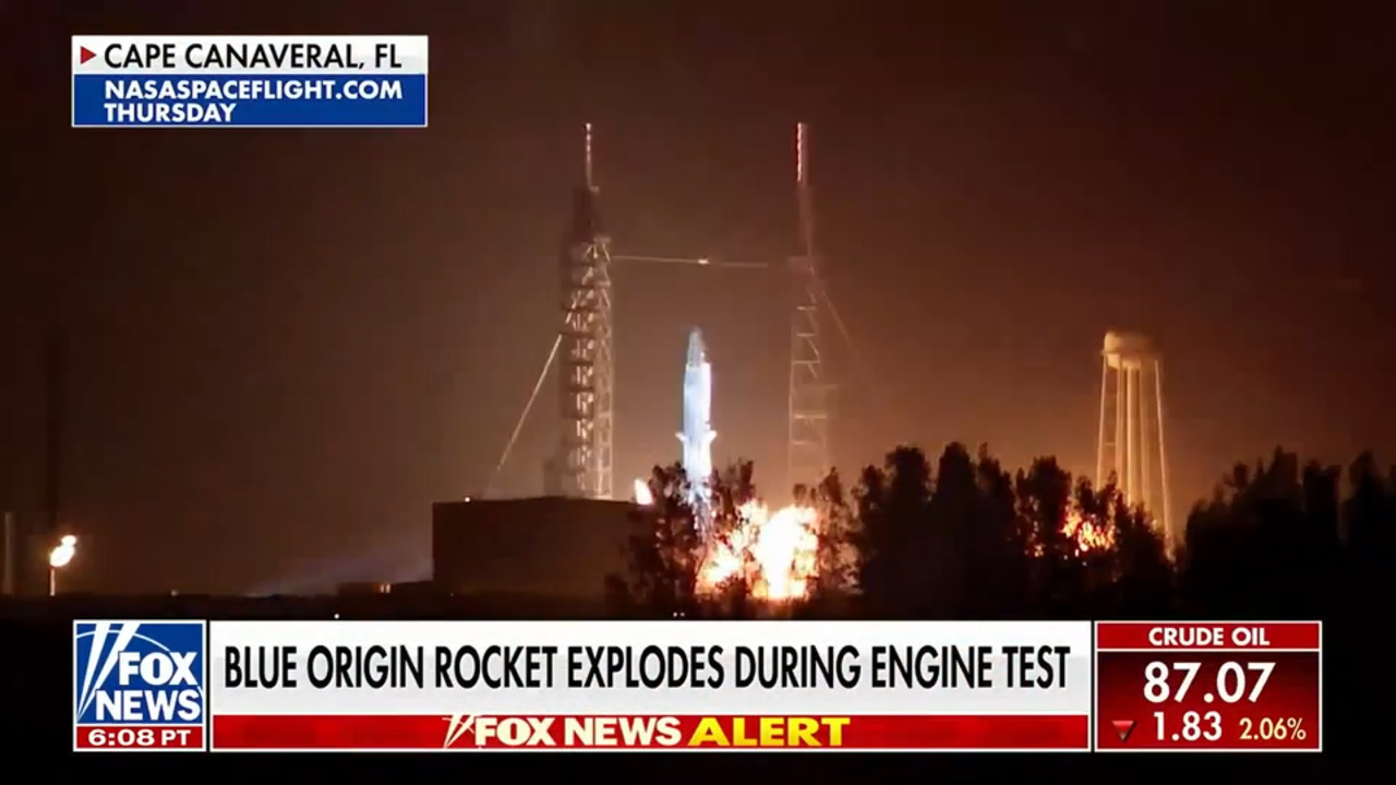 Blue Origin rocket explodes during engine test at Cape Canaveral